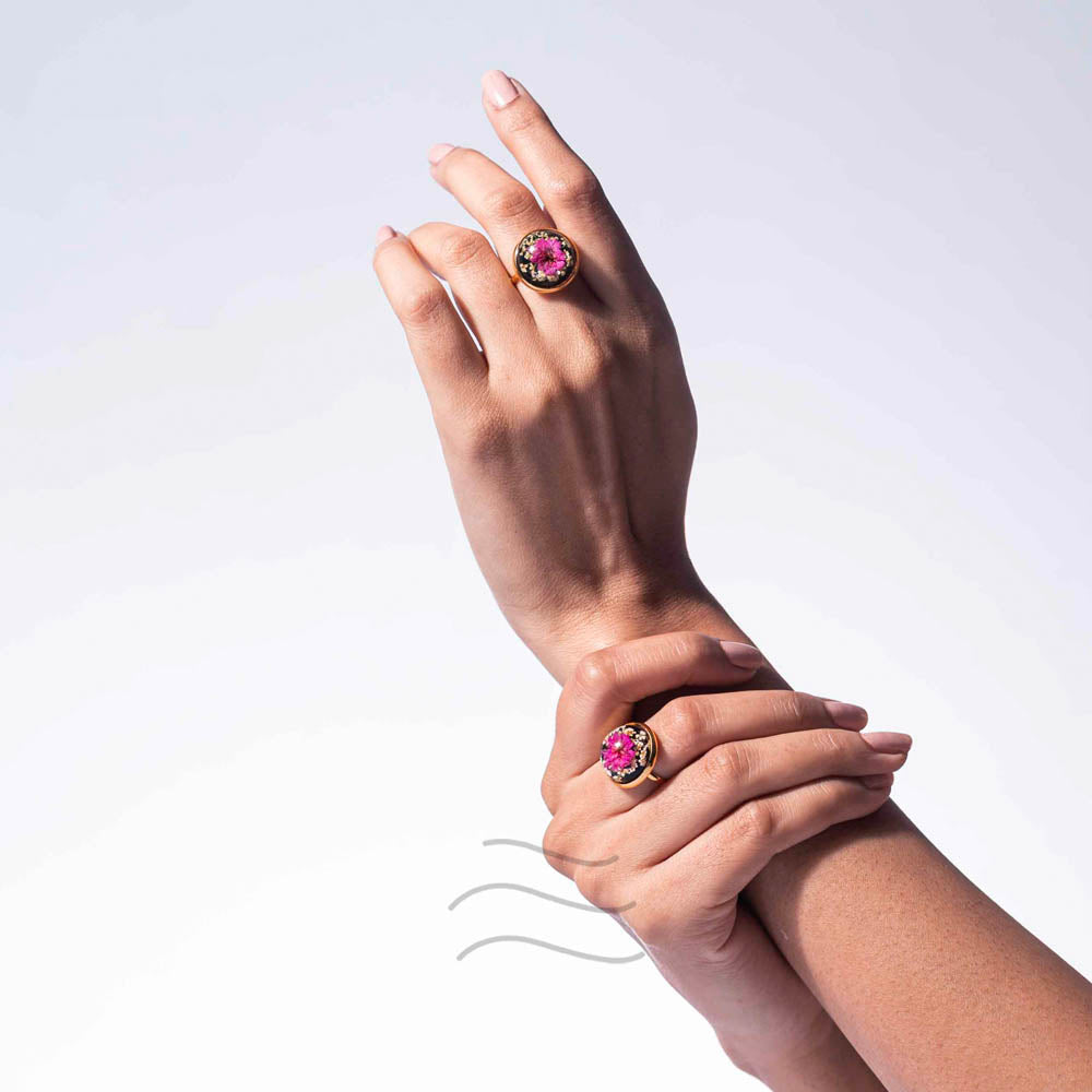 Ruby Dreams Flower Ring – Leafy Affair